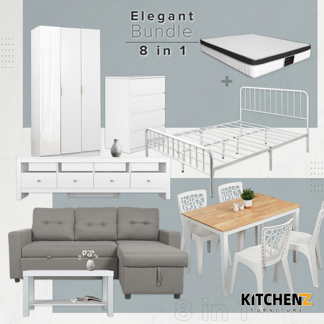 (FREE Shipping) [Premium 8-in-1 Furniture Bundle] Elegance Living Room ...