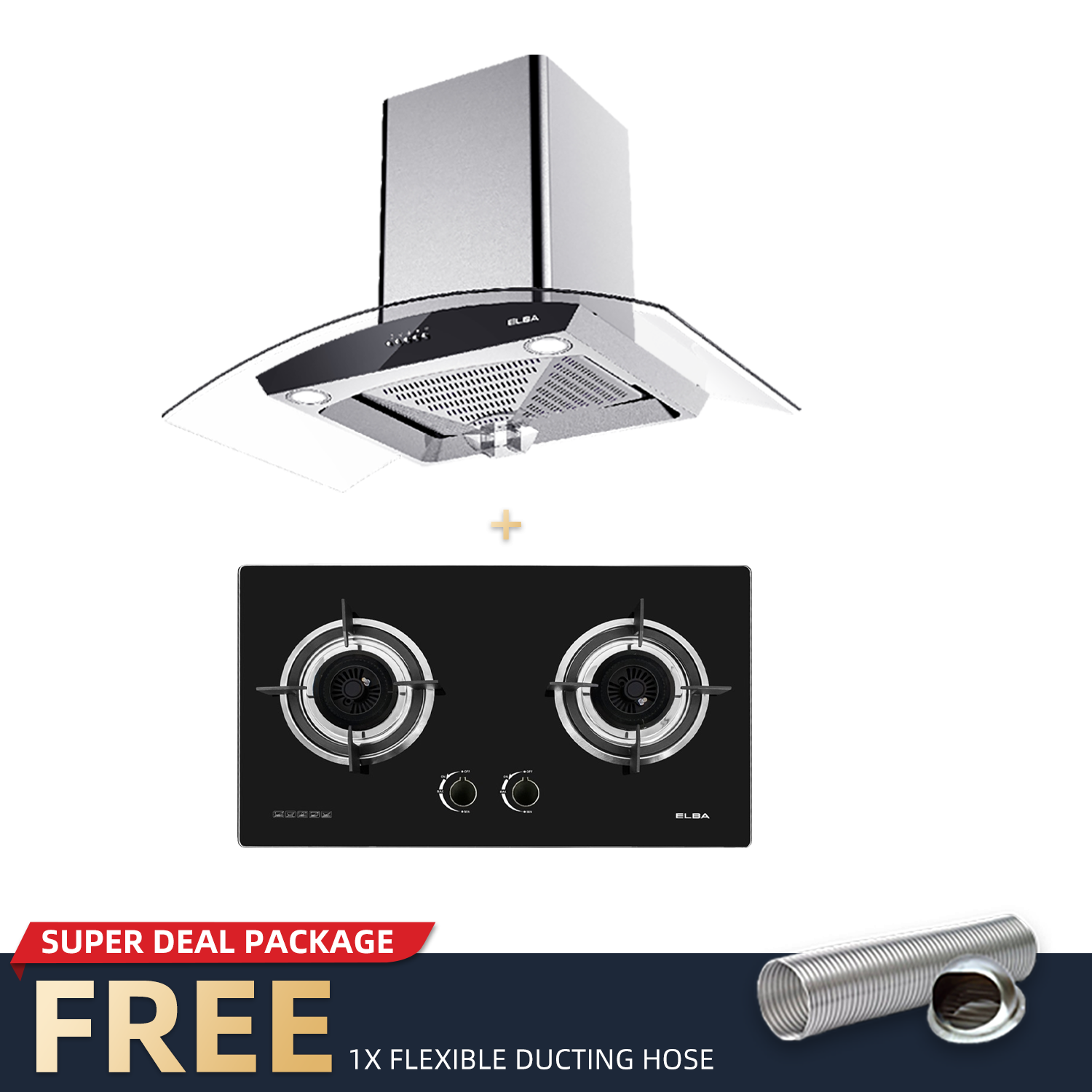 (FREE Shipping) Elba Designer Hood With EGH-M8442G(BK) Combo Set – KitchenZ