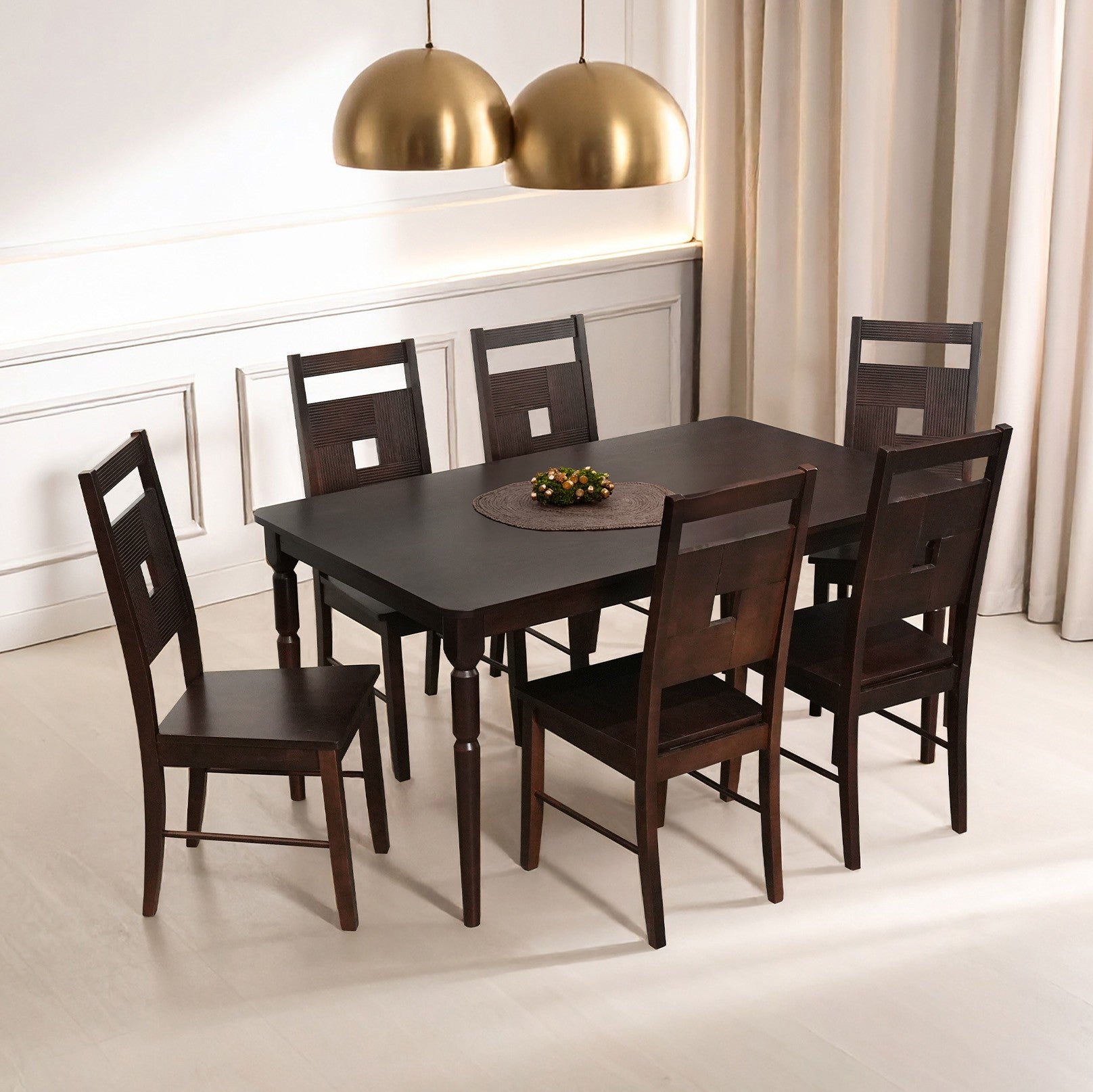 (FREE Shipping) ABURI and AMIRA Walnut Dining Set 4 or 6 Seater Solid ...