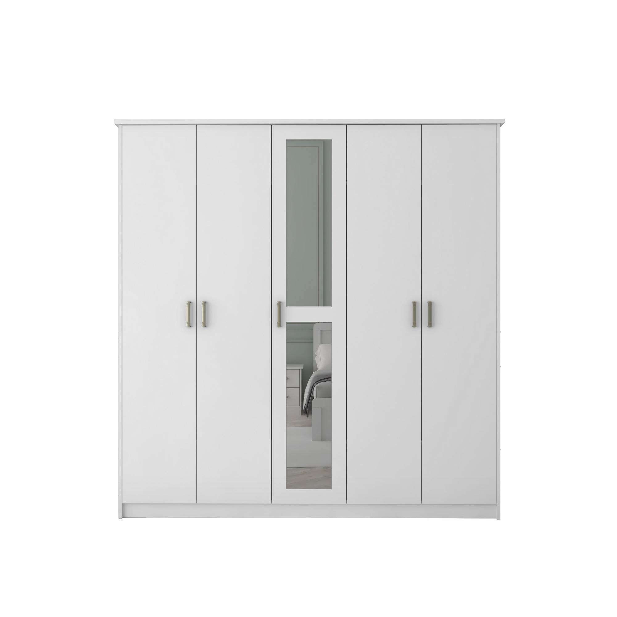 6.7FT Oliver Series 5 Door Wardrobe Almari Baju Almari Pakaian Rak Baj ...