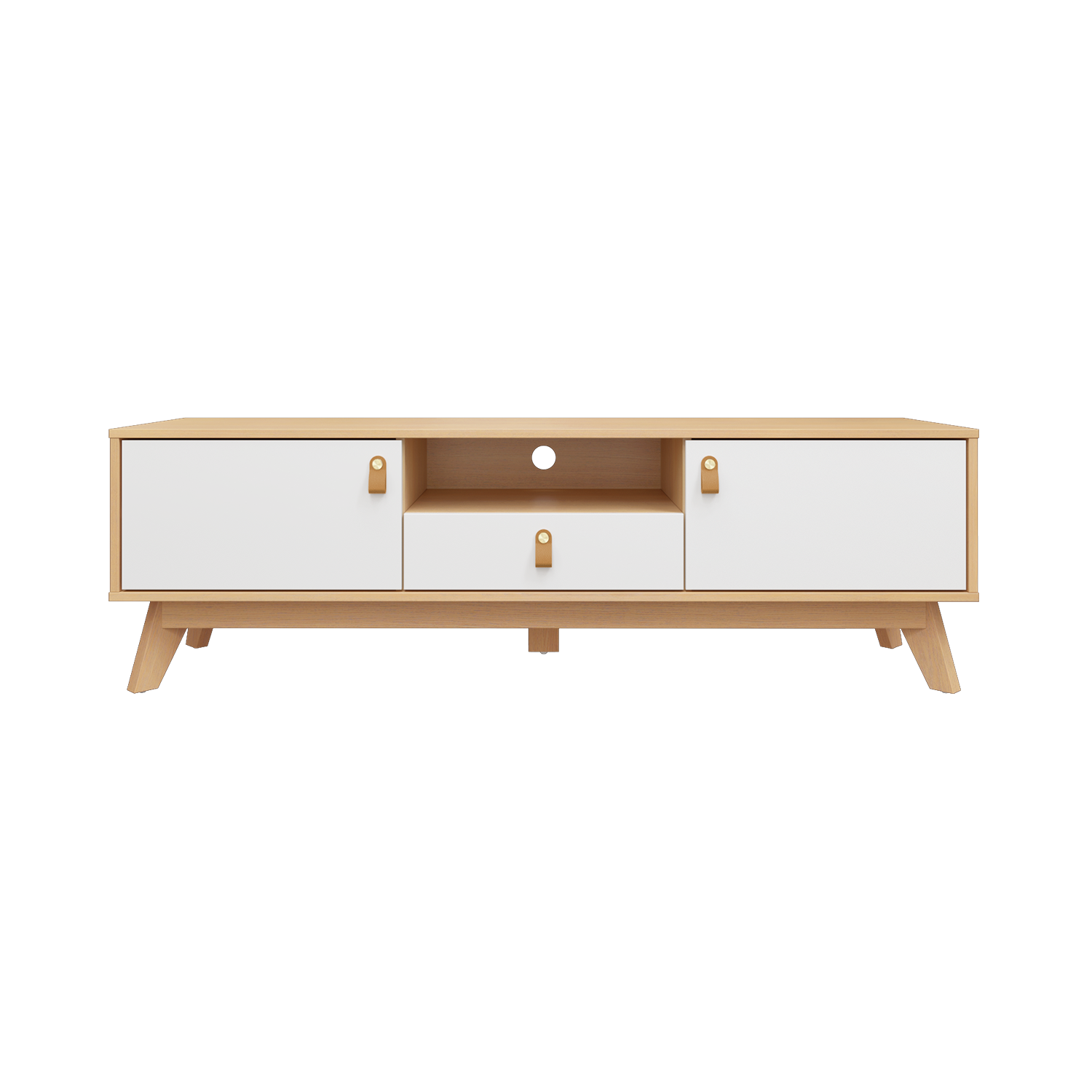 (EM) 4.9FT Oasis Series TV Cabinet with 2 Doors Storage and Drawer-HMZ ...