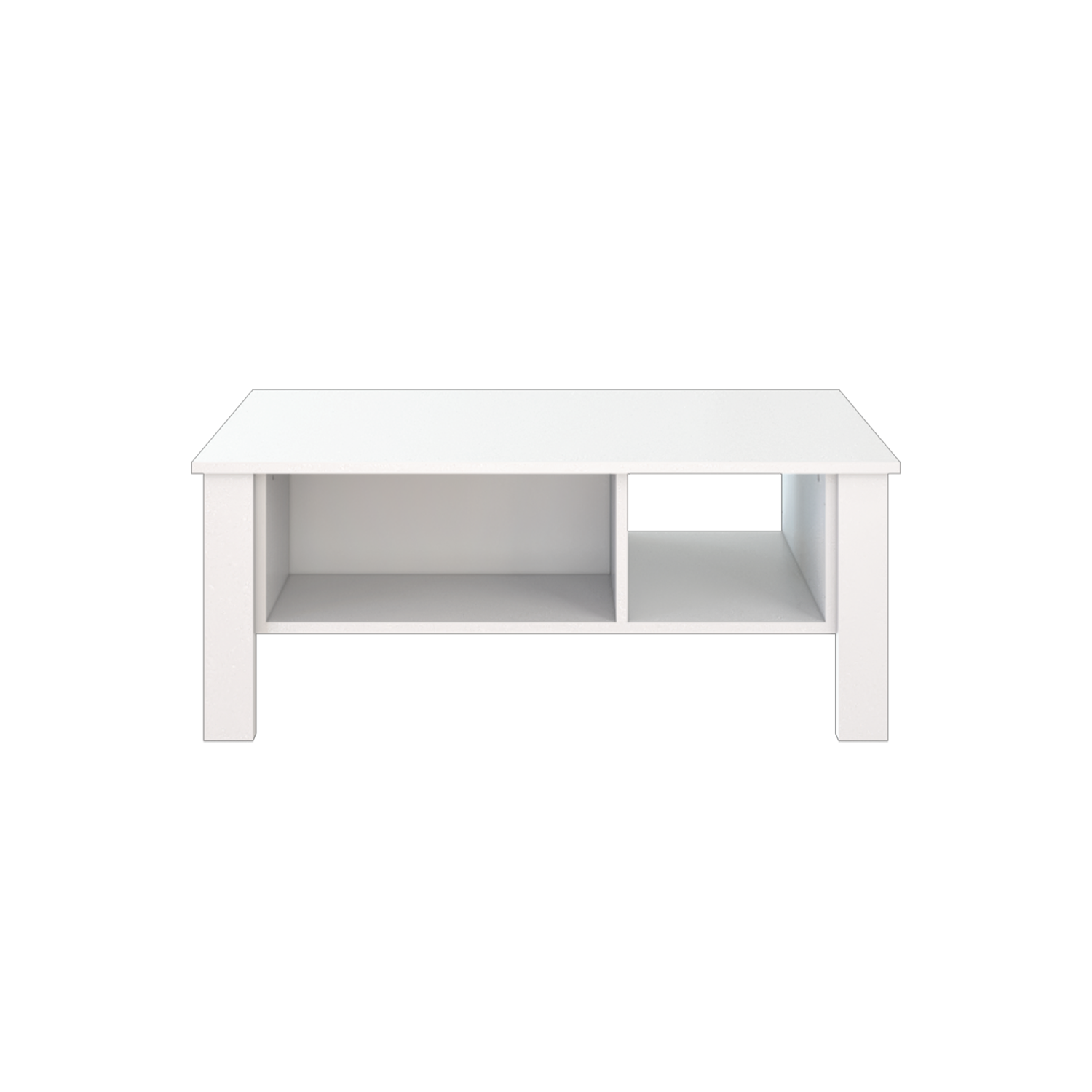 3.2FT Isabella Series Coffee Table with Open Storage-CT-I2409-WT – KitchenZ