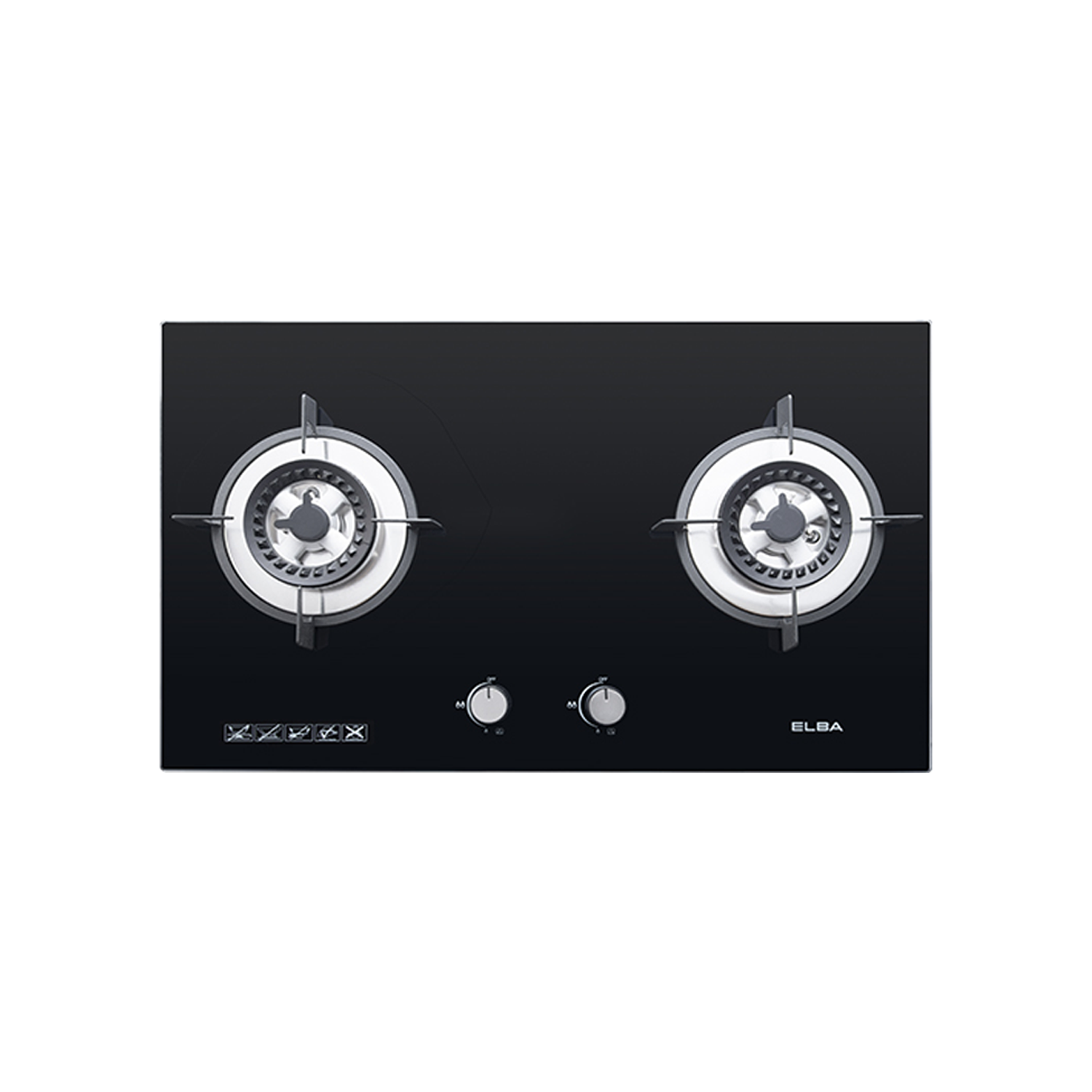 (EM) Elba 5.0kW Tempered Glass 2 Burner Built-in Hob+ Cooker Hood EH-Q ...