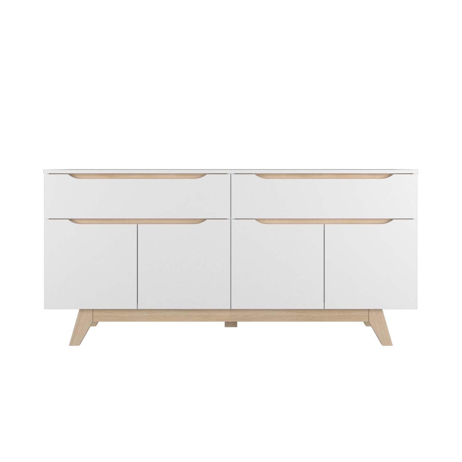 5.5FT Simona Series Display Cabinet Particle Board with 2 Storage Cabi ...