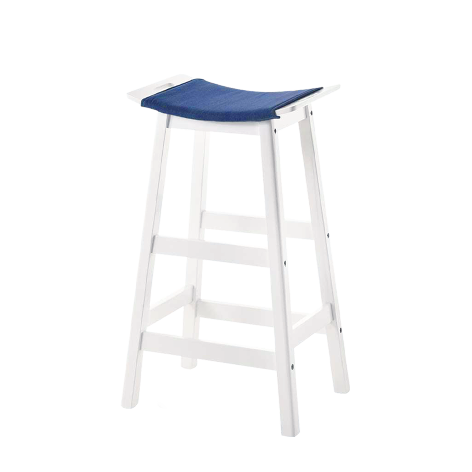 2PCS Solid Wood Bar Stool with Jeans Fabric / Large Size / Cafe / Pub ...